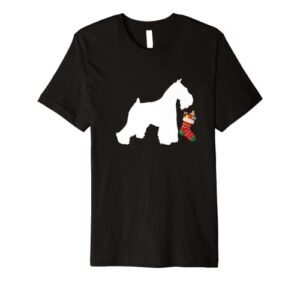 miniature schnauzer christmas stocking stuffer dog premium t-shirt