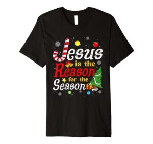 jesus the reason christmas stocking stuffer funny xmas premium t-shirt