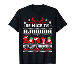 women’s south korea gift funny ugly christmas korean ajumma t-shirt