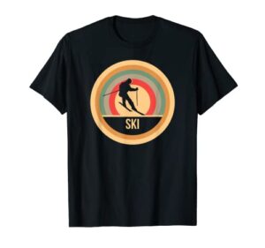 retro vintage skiing t-shirt for skiers