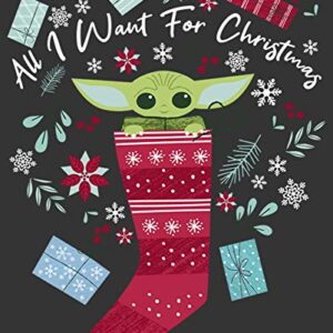 Men's Star Wars: The Mandalorian Christmas The Child Stocking Stuffer T-Shirt - Charcoal Heather - 3X Large