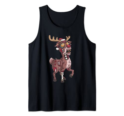 Zombie Reindeer Christmas Stocking Stuffer Gift Tank Top