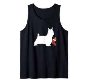 silky terrier christmas stocking stuffer dog tank top