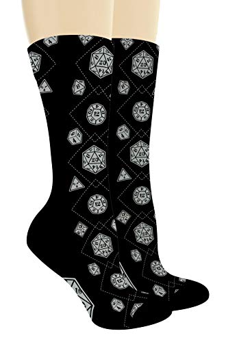 Nerd Gifts D20 Gift Set Lucky Gamer Socks Crit Hit Socks Natural 20 RPG 2-Pairs Novelty Crew Socks