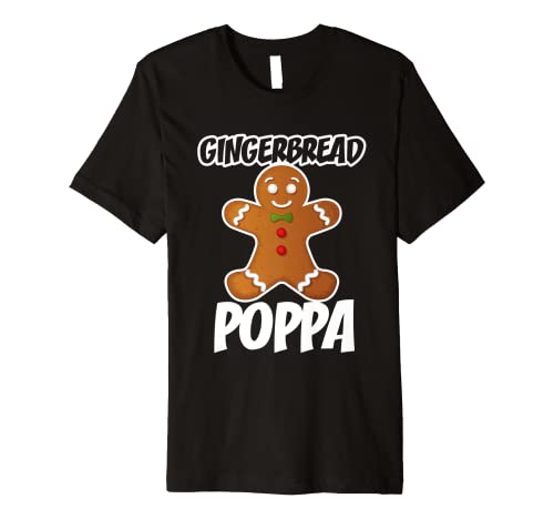 Mens Gingerbread Poppa Christmas Stocking Stuffer Premium T-Shirt