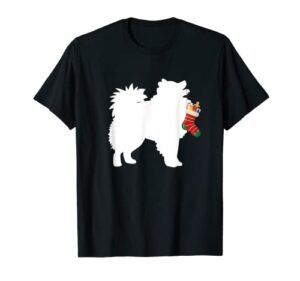 american eskimo christmas stocking stuffer dog t-shirt