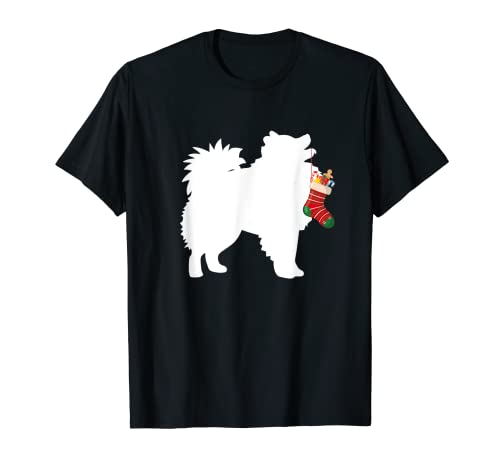 American Eskimo Christmas Stocking Stuffer Dog T-Shirt