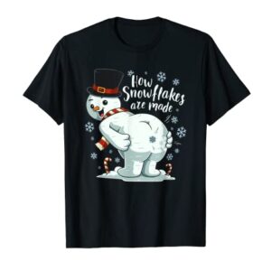 Farting Snowman Make Snowflakes Christmas Winter Gift T-Shirt