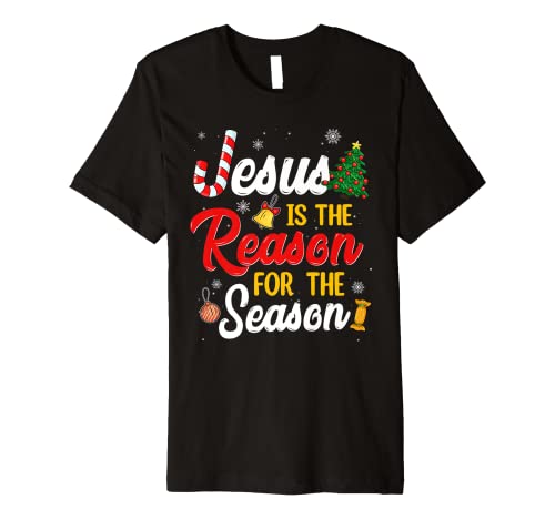 Christian Jesus The Reason Christmas Stocking Stuffer Gifts Premium T-Shirt