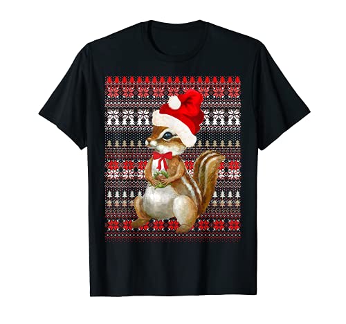 Ugly Christmas Santa Costume Christmas Chipmunk Lovers T-Shirt