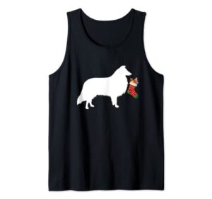 collie christmas stocking stuffer dog tank top