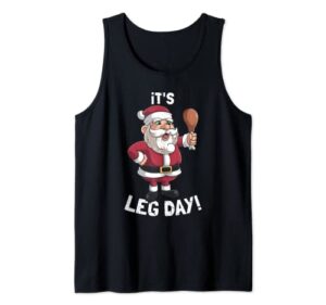 santa claus turkey leg day christmas stocking stuffer gift tank top