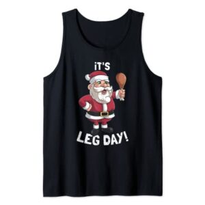 Santa Claus Turkey Leg Day Christmas Stocking Stuffer Gift Tank Top