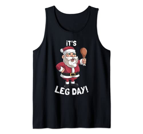 Santa Claus Turkey Leg Day Christmas Stocking Stuffer Gift Tank Top