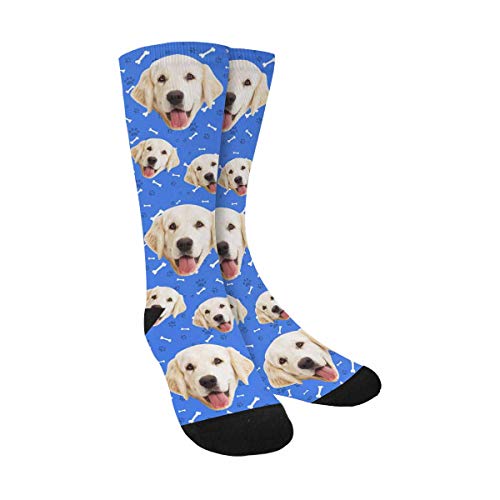 Custom Dog Face Socks Personalized Cute Pet Dog Lover Face Crew Socks for Women Men