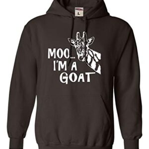 Go All Out Medium Chocolate Adult Moo....I'm A Goat Funny Animal Sweatshirt Hoodie