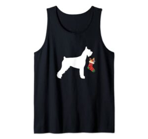 giant schnauzer christmas stocking stuffer dog tank top