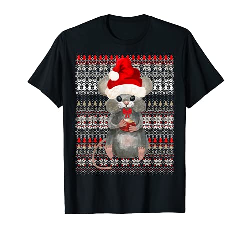 Ugly Christmas Santa Costume Christmas Mouse Lover T-Shirt