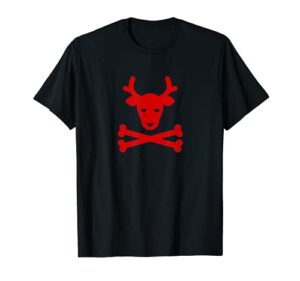 reindeer skull and crossbones ugly christmas gift shirt