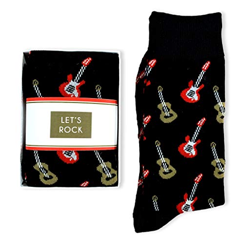 Guitar Gifts for men, Casual Fun Music-themed Guitar socks, Unisex, gift for husband, boyfriend, son birthday (guitarist legend)