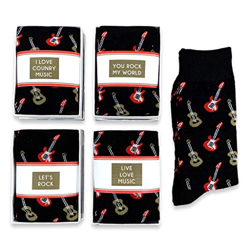 Guitar Gifts for men, Casual Fun Music-themed Guitar socks, Unisex, gift for husband, boyfriend, son birthday (guitarist legend)