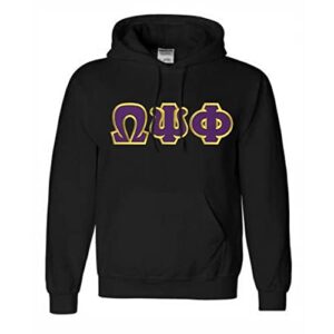 express design group omega psi phi lettered hooded sweatshirt x-large black