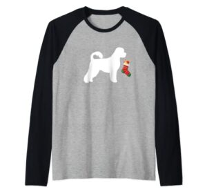 portuguese water dog christmas stocking stuffer dog raglan baseball tee