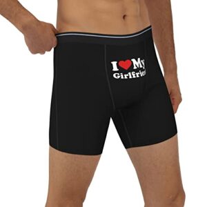 CENTUKE I Love My Girlfriend funny I Heart My Girlfriend Gifts For Boys Men's Boxer Brief Comfort Lightweight Underwear Mens Boxers Black