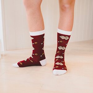 Funky Chicken & Waffles Crew Socks - Chicken and Waffles, Crazy, Fun, Novelty Socks, Kids, Men's, Women's