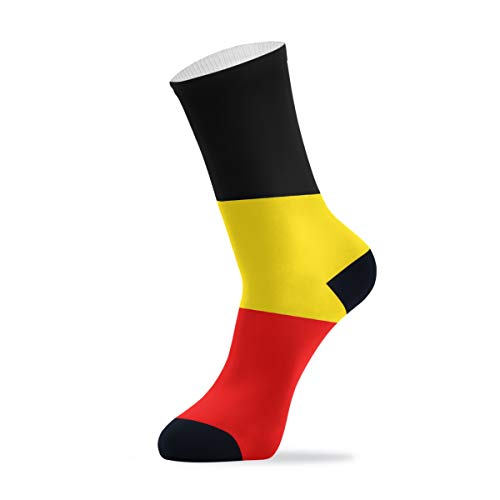 Belgium Flag Crew Socks for Men and Women 1 pair