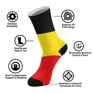 Belgium Flag Crew Socks for Men and Women 1 pair