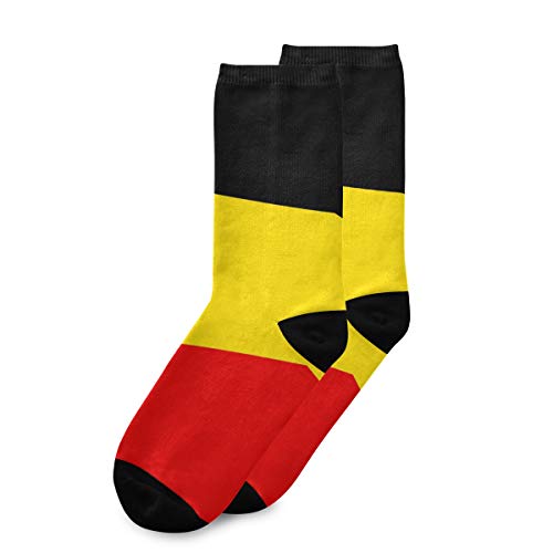 Belgium Flag Crew Socks for Men and Women 1 pair