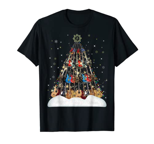 Guitar Christmas Tree Shirt Musician Xmas Gift T-Shirt Men