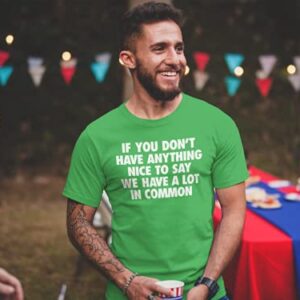 If You Don't Have Anything Nice to Say Funny T-Shirt, Cute Joke T Shirt Gifts for Men Heather Navy Medium