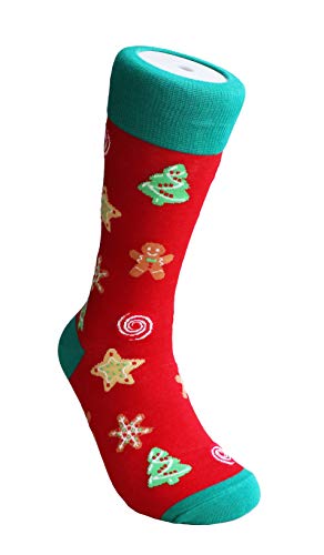 Christmas Gingerman Unisex Men Women Fun Dress Casual Pattern Crew Funny Xmas Socks Gift Box(3 pairs)