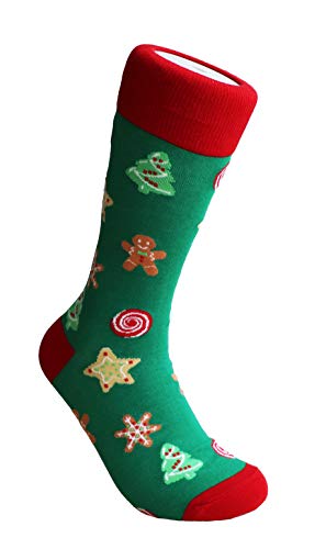 Christmas Gingerman Unisex Men Women Fun Dress Casual Pattern Crew Funny Xmas Socks Gift Box(3 pairs)