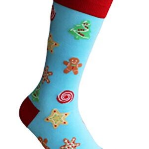 Christmas Gingerman Unisex Men Women Fun Dress Casual Pattern Crew Funny Xmas Socks Gift Box(3 pairs)