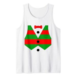 Elegant Snowmen Costume Bow Tie Waistcoat Winter Xmas Humor Tank Top