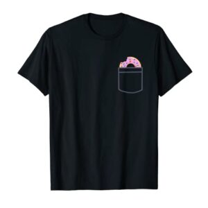 Eat Strawberry Donut Anytime - Strawberry Donut Fake Pocket T-Shirt