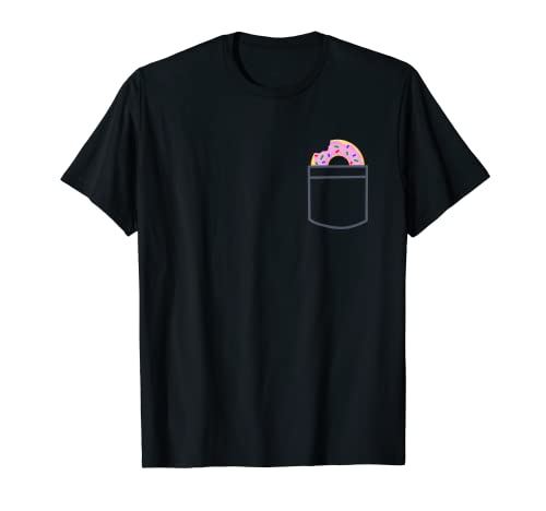 Eat Strawberry Donut Anytime - Strawberry Donut Fake Pocket T-Shirt