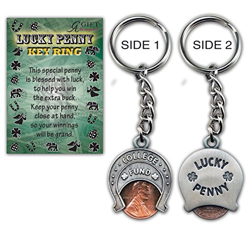 Cathedral Art College Fund Lucky Penny Key Ring, 3-1/2", Silver