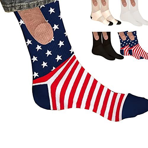 1 Pair Fun Socks Cotton Novelty Show Off Socks Fun Pattern Casual Soft Socks for Men and Women(One Size)