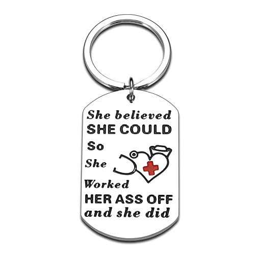 Arovene Nurse Gifts Nursing Students Gifts Valentines Day Gifts New Nurse Birthday Inspirational Gifts for Women Practitioner RN Nurse Keychains Cute Keychain Christmas Unique Gifts for Women Men