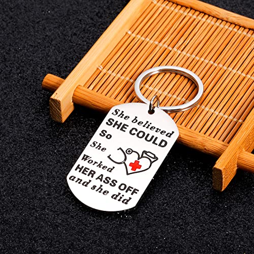 Arovene Nurse Gifts Nursing Students Gifts Valentines Day Gifts New Nurse Birthday Inspirational Gifts for Women Practitioner RN Nurse Keychains Cute Keychain Christmas Unique Gifts for Women Men