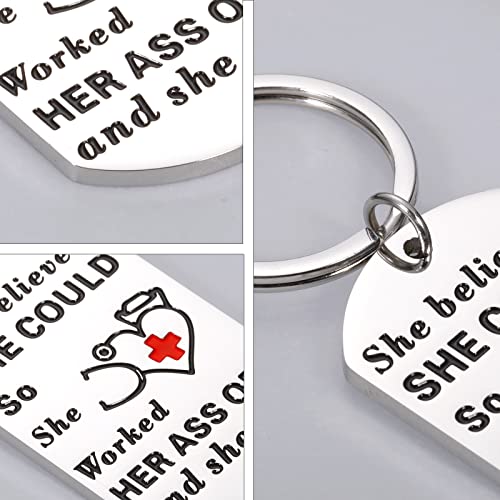 Arovene Nurse Gifts Nursing Students Gifts Valentines Day Gifts New Nurse Birthday Inspirational Gifts for Women Practitioner RN Nurse Keychains Cute Keychain Christmas Unique Gifts for Women Men