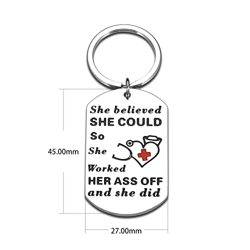 Arovene Nurse Gifts Nursing Students Gifts Valentines Day Gifts New Nurse Birthday Inspirational Gifts for Women Practitioner RN Nurse Keychains Cute Keychain Christmas Unique Gifts for Women Men