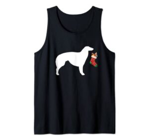 borzoi christmas stocking stuffer dog tank top