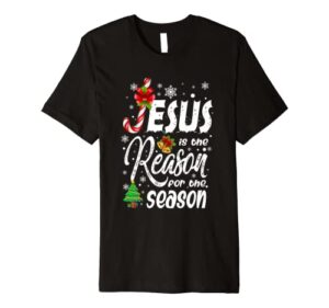 christian jesus the reason christmas stocking stuffer premium t-shirt