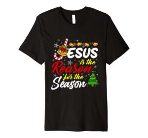 christian jesus the reason christmas stocking stuffer premium t-shirt