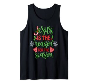 jesus the reason christian christmas stocking stuffer gifts tank top